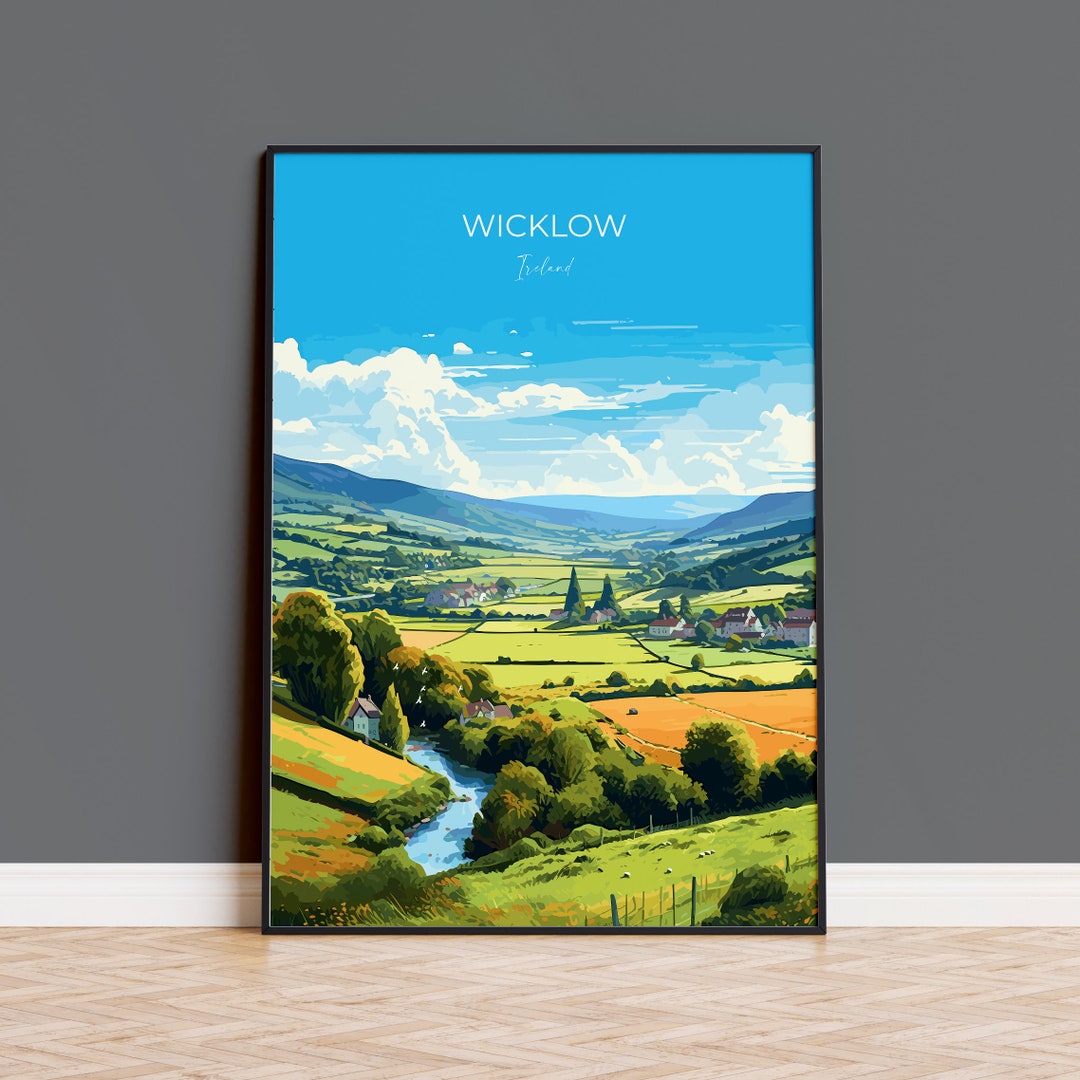 Wicklow Print, Travel Poster of Wicklow, Ireland, County Wicklow Art ...