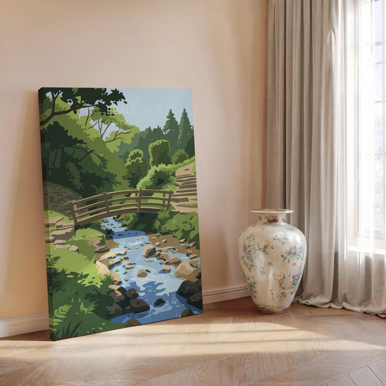 Edale Village, Peak District Travel Poster Wall Art, Travel Print of ...