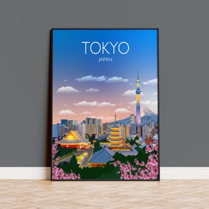 Travel Poster of Tokyo, Travel Print of Tokyo, City of Tokyo, Japan ...