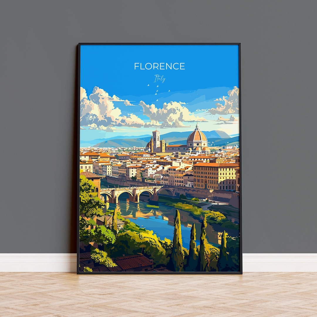 Florence Travel Poster Wall Art, Travel Print of Florence, Florence Art ...