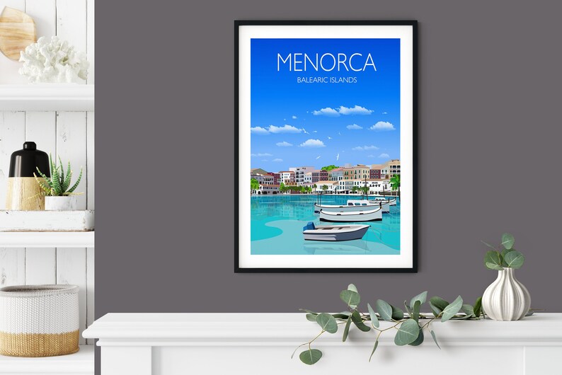 Travel Poster of Menorca Travel Print of Menorca Balearic - Etsy