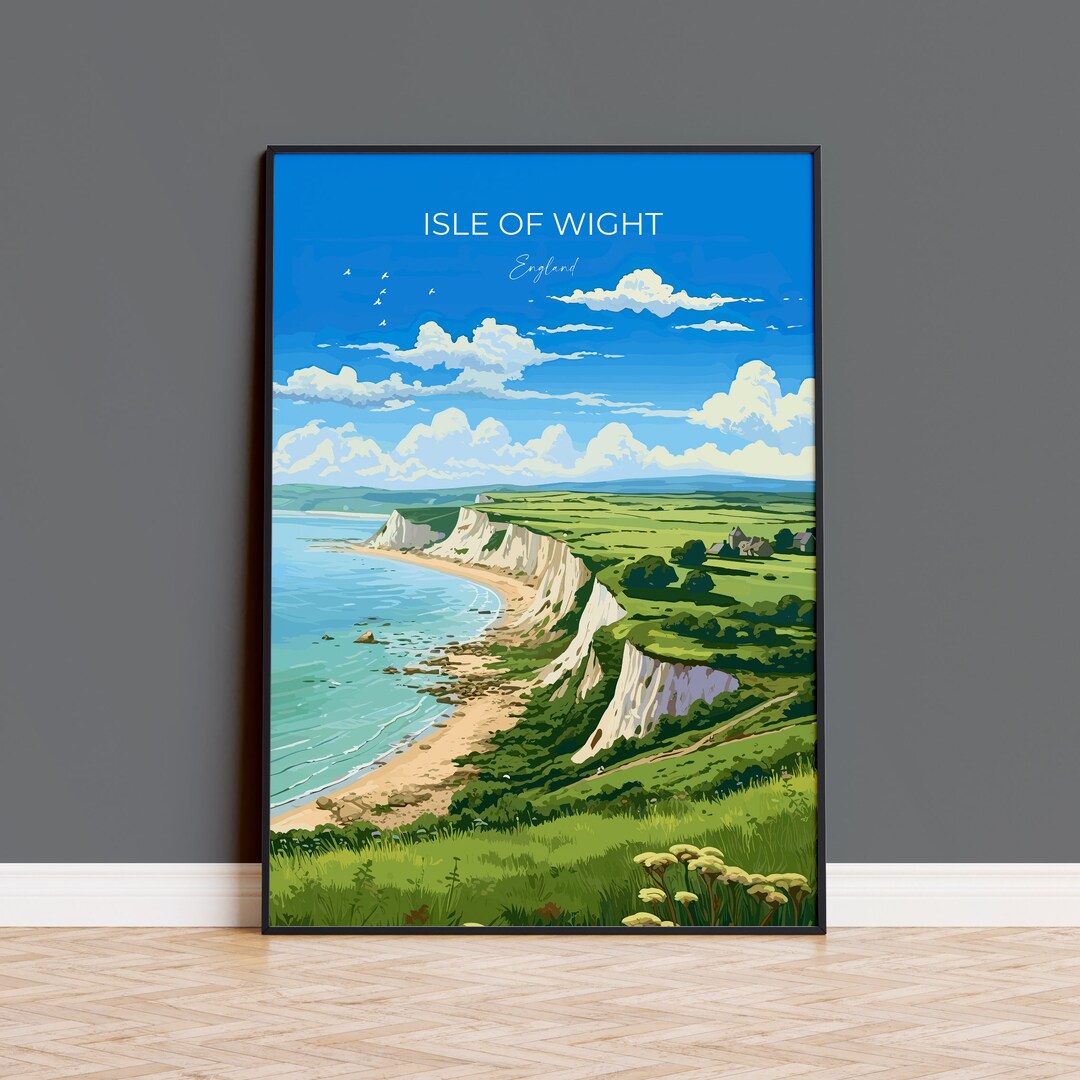 Isle of Wight Travel Poster Wall Art, Isle of Wight Travel Print ...