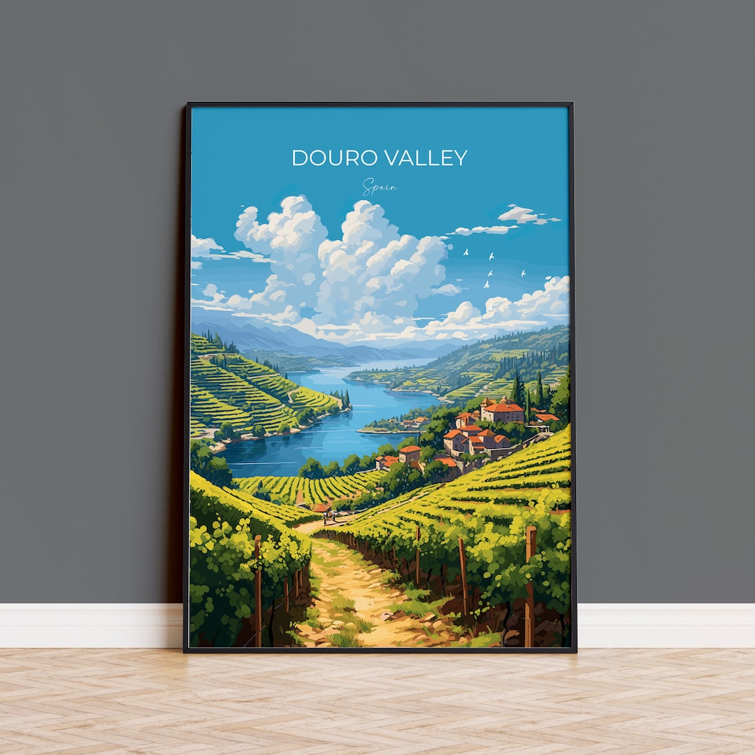 Douro Valley Print, Travel Poster of Douro Valley, Spain, Wine Region ...