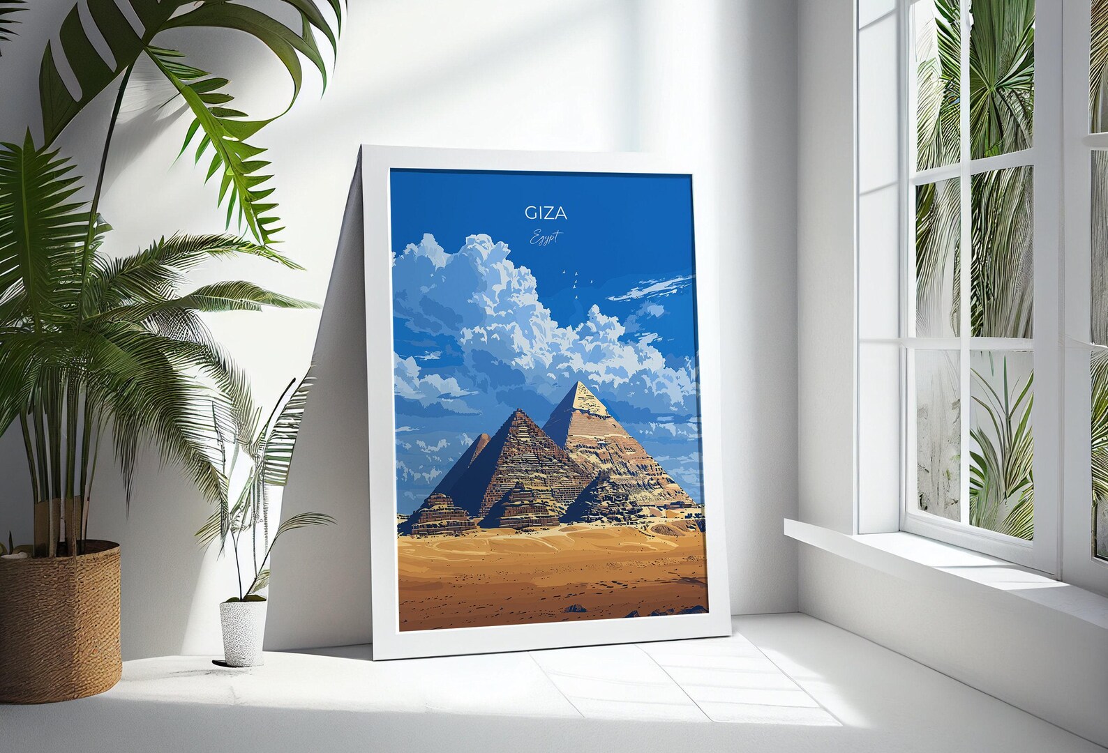 Giza Travel Poster, Travel Print of Giza, Egypt Art Lovers Gift, Giza ...