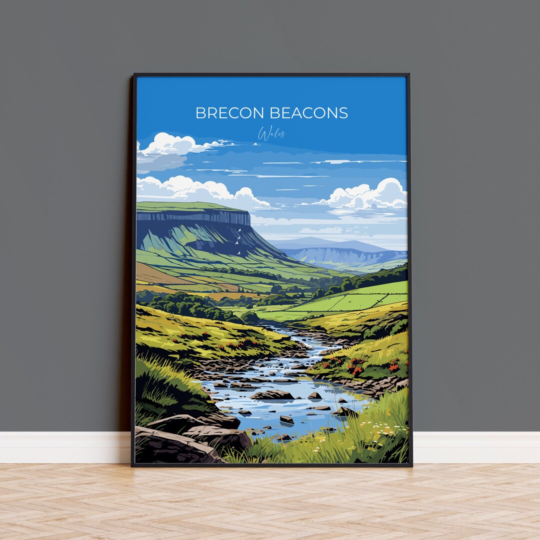 Brecon Beacons Poster, Brecon Beacons Travel Print, Wales, Welsh Art ...