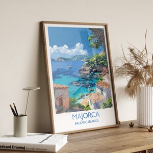 Majorca Travel Print, Travel Poster of Majorca, Balearic Islands Art ...