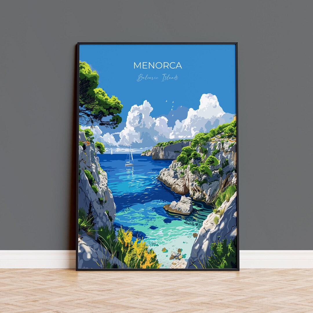 Menorca Travel Poster, Travel Print of Menorca, Balearic Islands Art ...
