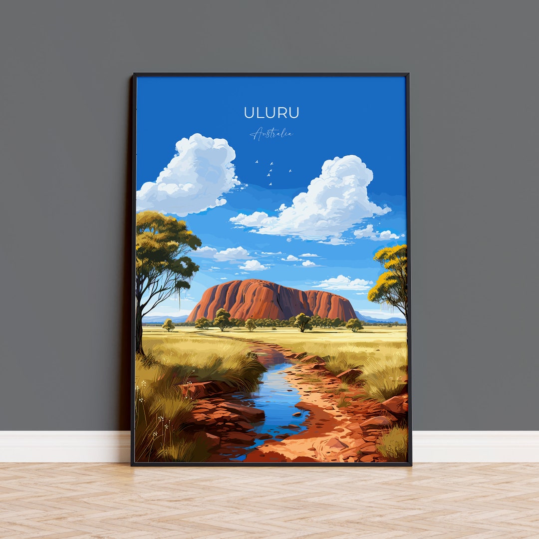 Uluru Wall Art Travel Print, Travel Poster of Uluru, Australia Poster ...