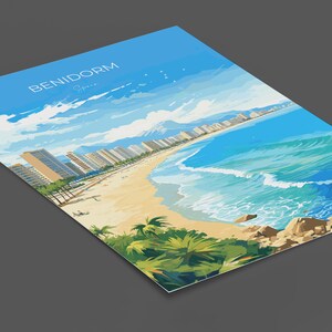 Benidorm Travel Print Wall Art, Travel Poster of Benidorm, Spain ...