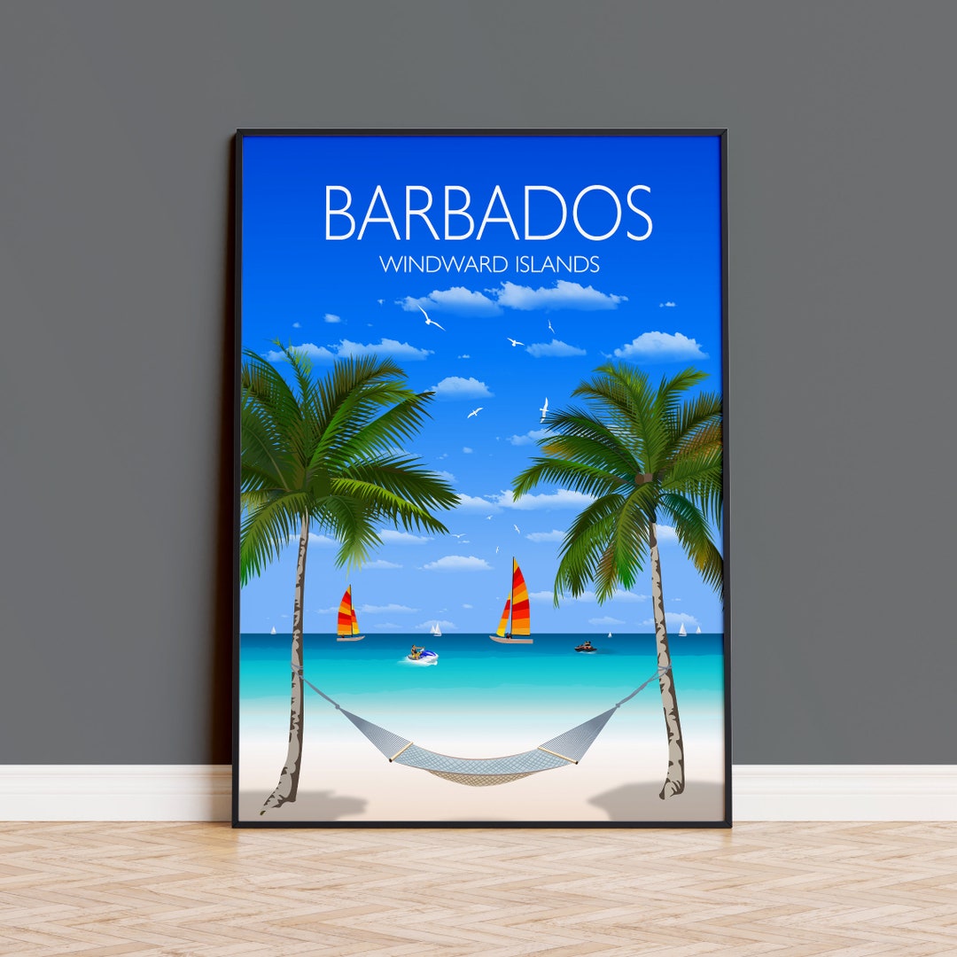 Travel Poster of Barbados, Travel Print of Barbados, Windward Islands ...