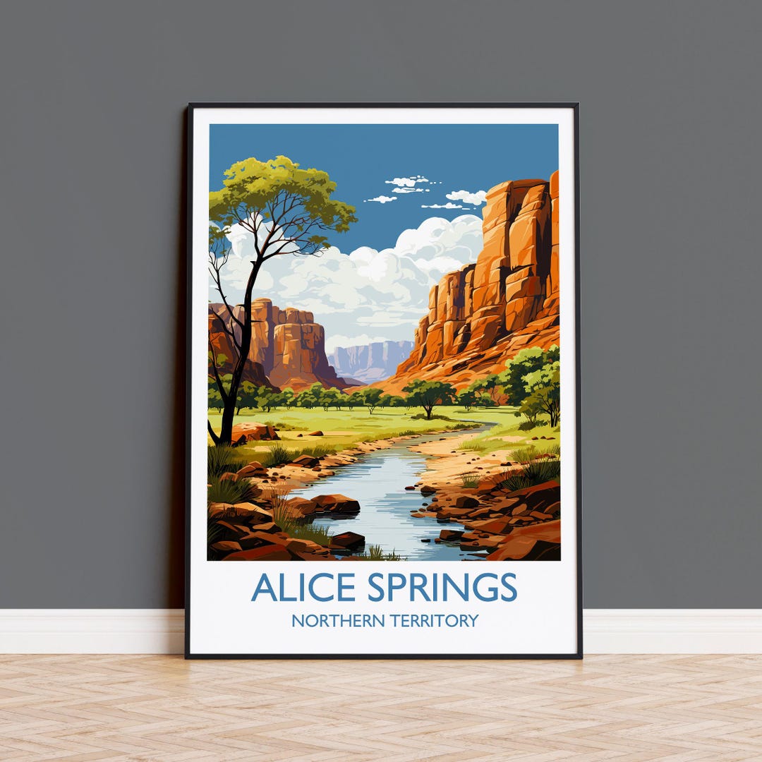 Alice Springs Poster, Travel Print of Alice Springs, Northern Territory ...