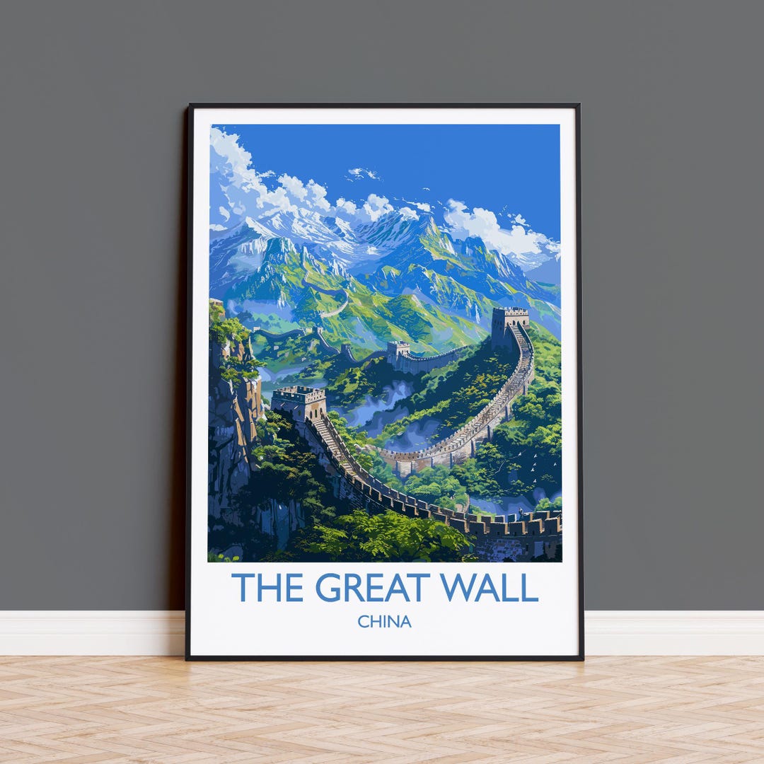 Great Wall of China Travel Print, Travel Poster of Great Wall of China ...