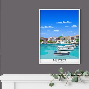 Travel Poster of Menorca, Travel Print of Menorca, Balearic Islands ...