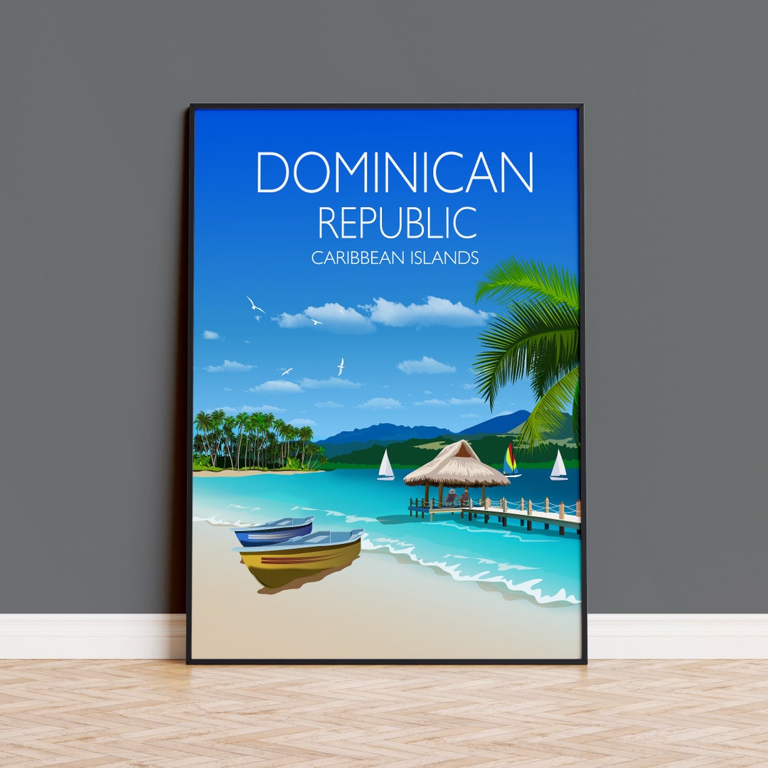Travel Poster of Dominican Republic, Travel Print of Dominican Republic ...