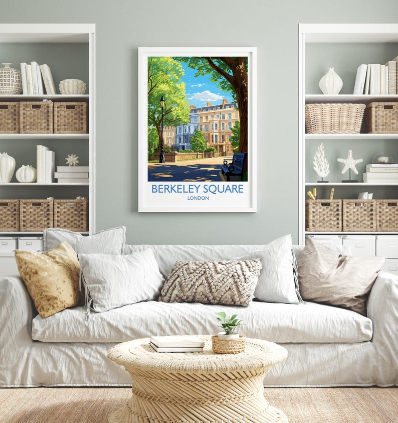Berkeley Square Wall Art Travel Poster, Travel Print of Berkeley Square ...