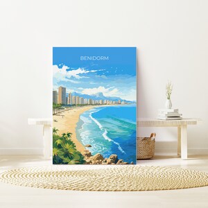 Benidorm Travel Print Wall Art, Travel Poster of Benidorm, Spain ...