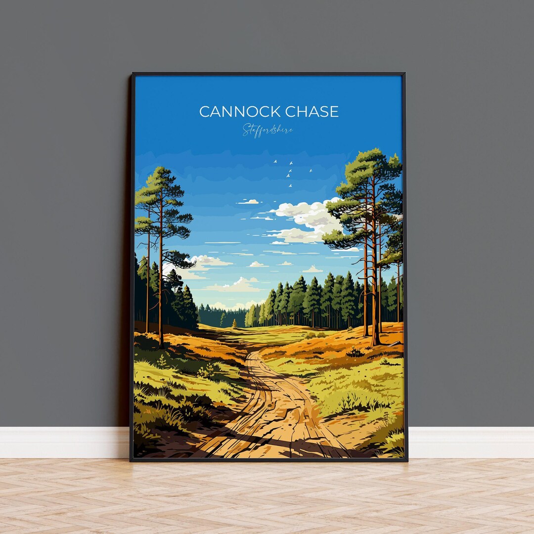 Cannock Chase Travel Poster, Travel Print of Cannock Chase, England ...