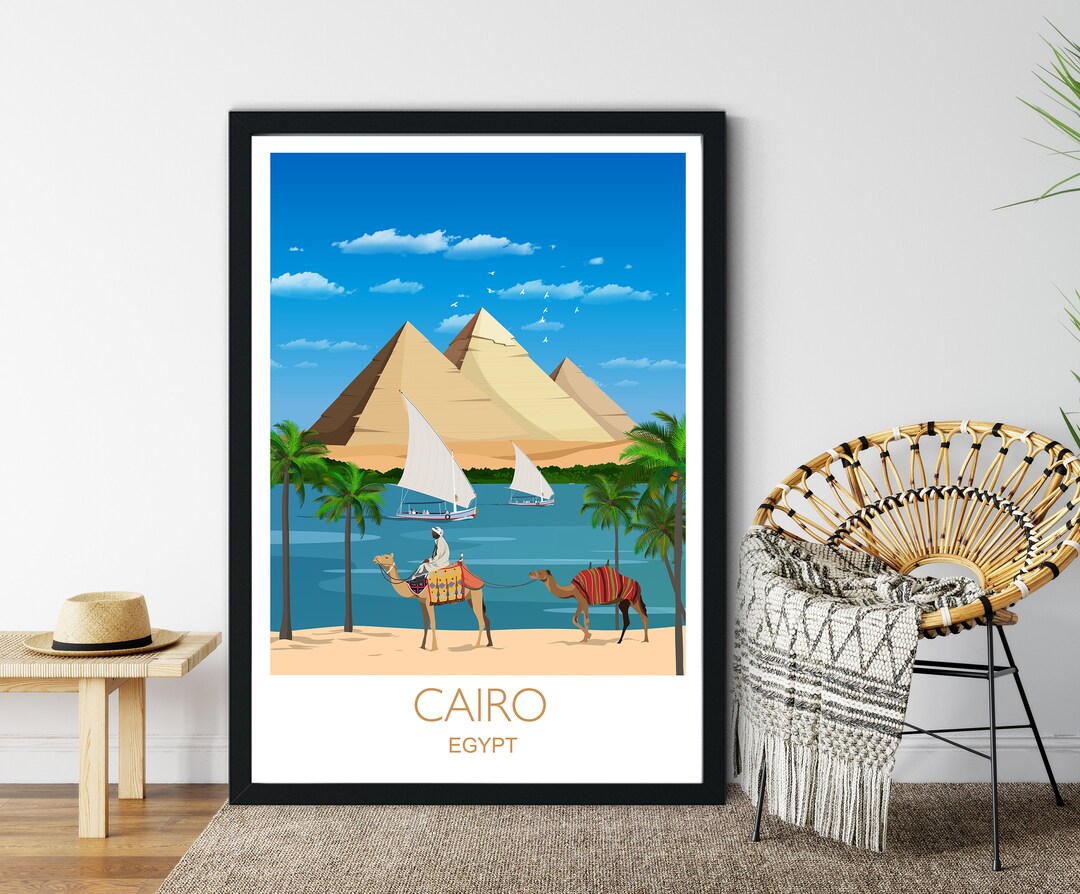 Travel Poster of Cairo Travel Print of Cairo, Pyramids, Egypt, Egypt ...