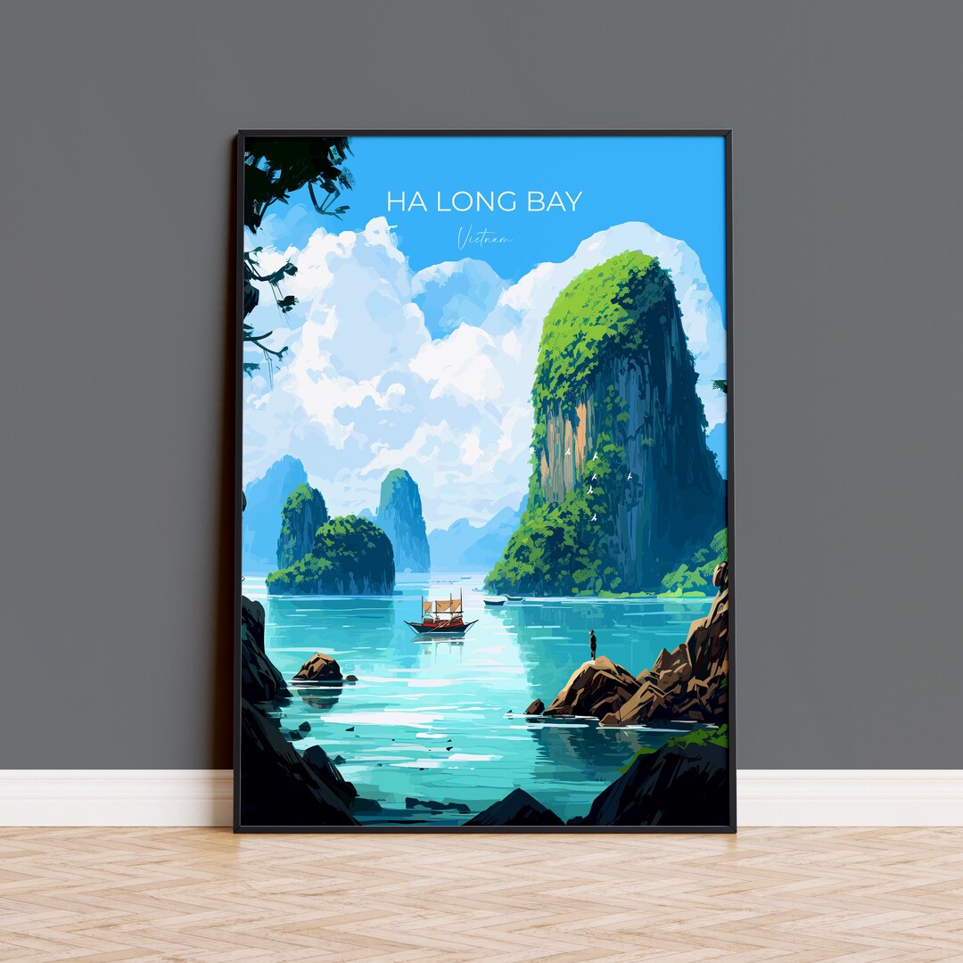 Ha Long Bay Poster, Travel Print of Ha Long Bay, Vietnam, Asia, Ha Long ...