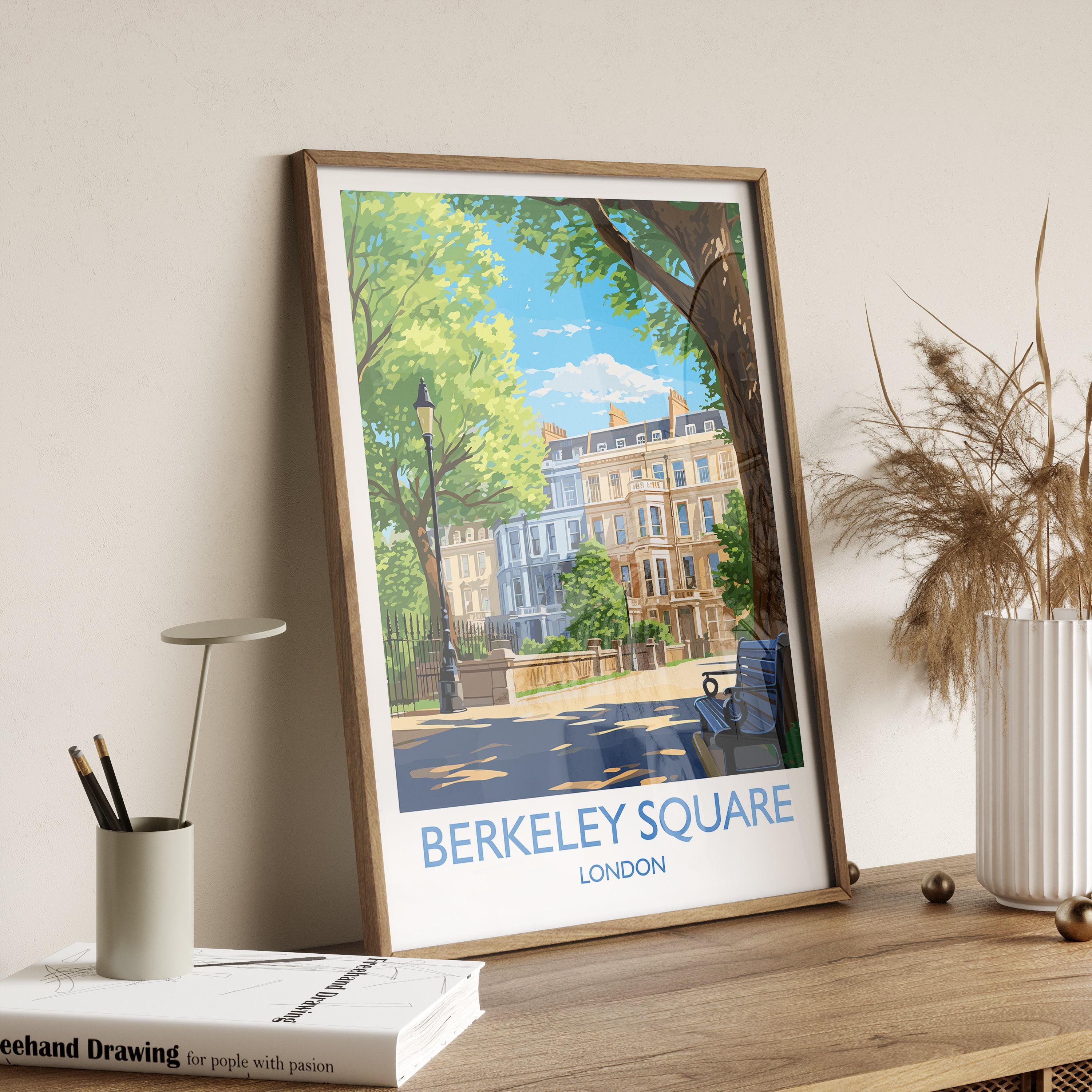 Berkeley Square Wall Art Travel Poster, Travel Print of Berkeley Square ...