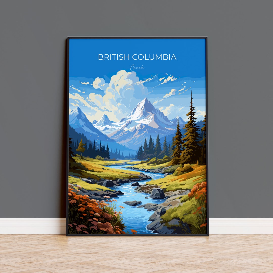 British Columbia Wall Art Travel Poster, Travel Print of British ...