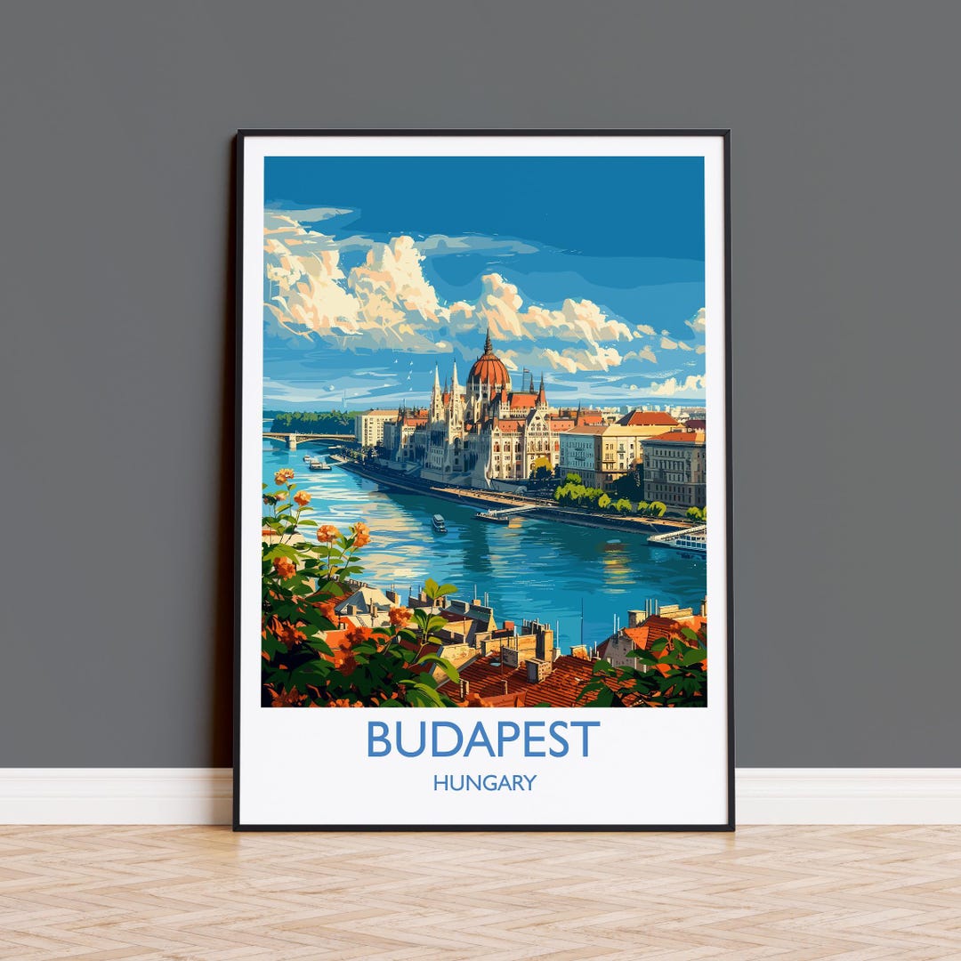 Budapest Travel Print Wall Art, Travel Poster of Budapest, Budapest Art ...