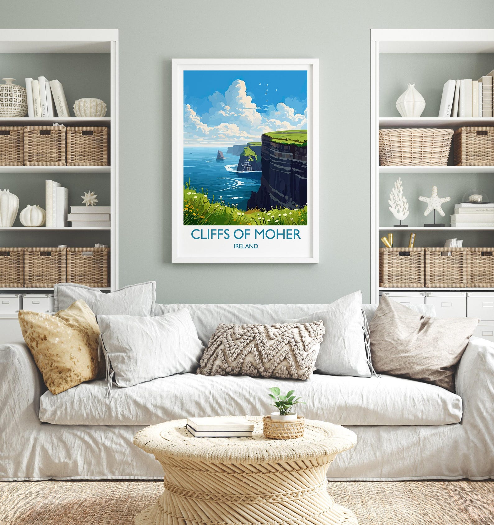 Cliffs of Moher Print, Travel Poster of Cliffs of Moher, Ireland ...