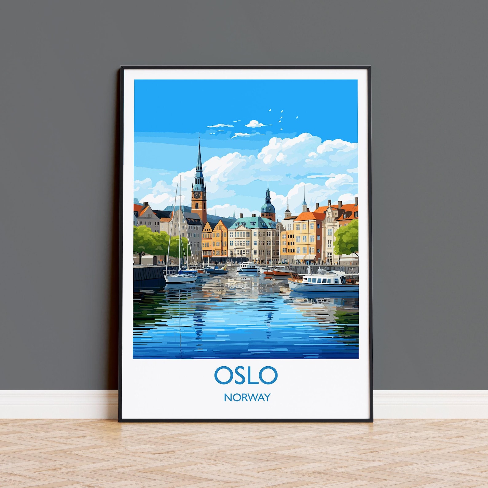 Oslo Poster, Travel Print of Oslo, Norway, Oslo Gift, Norway Wall Art ...