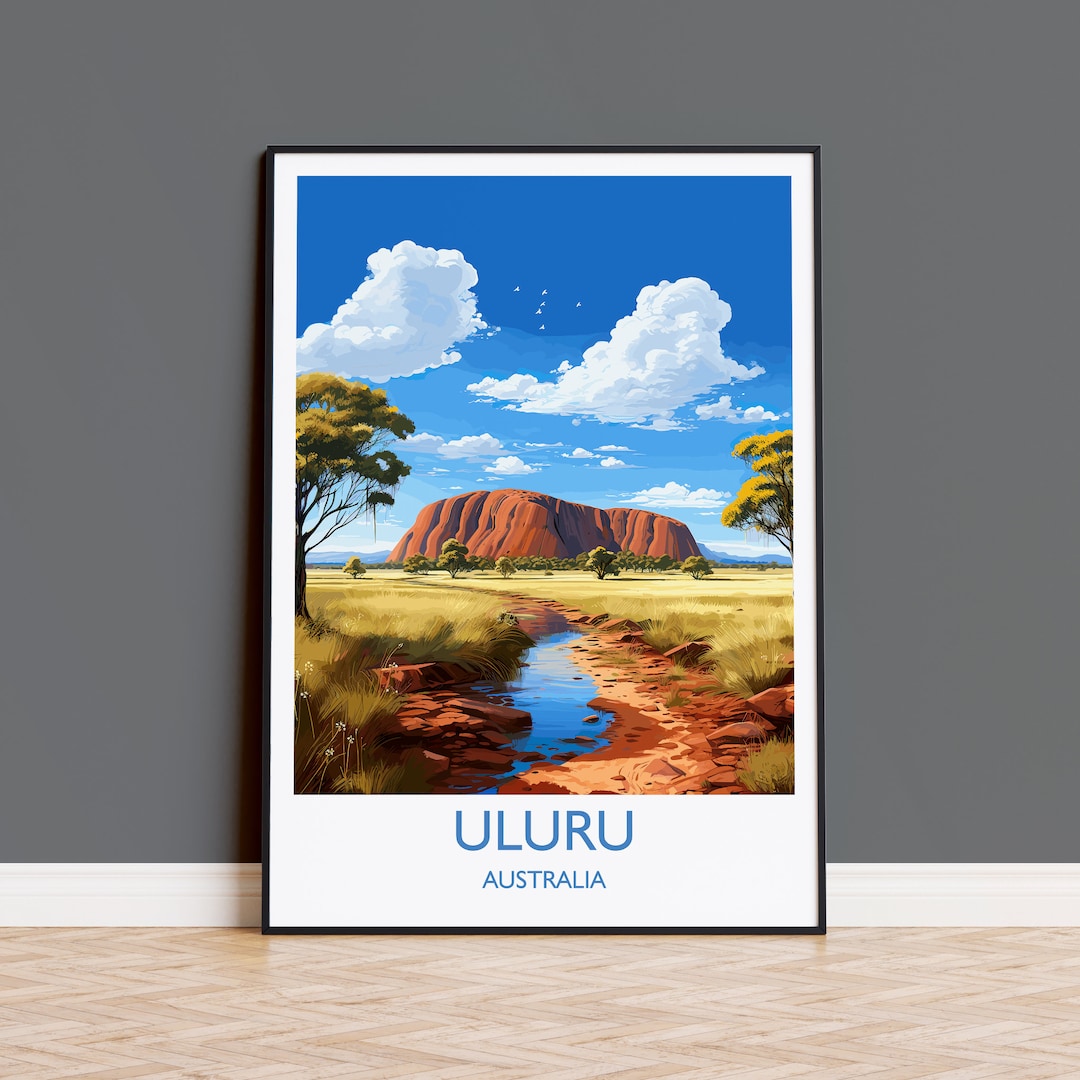 Uluru Wall Art Travel Poster, Travel Print of Uluru, Australia Poster ...