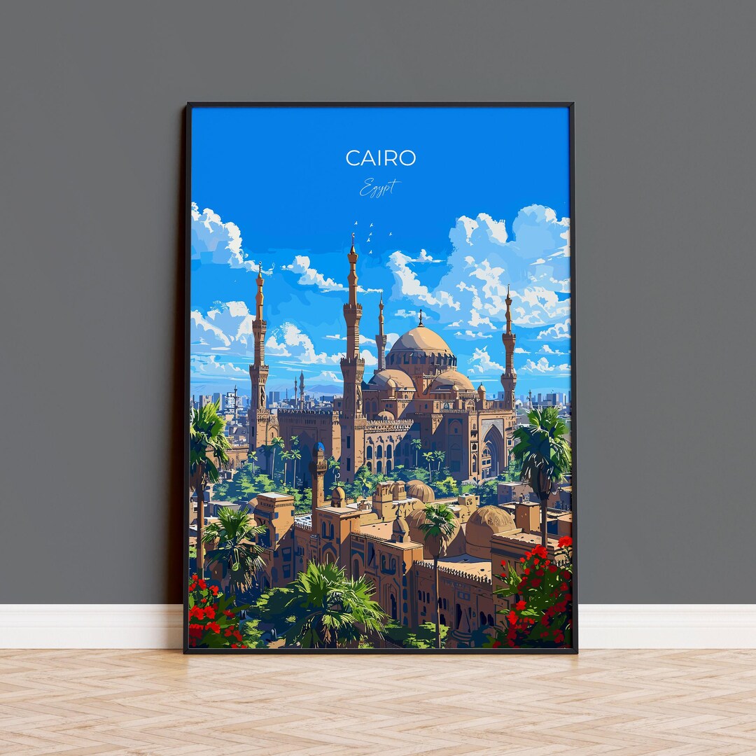 Cairo Travel Poster, Travel Print of Cairo, Egypt Art Lovers Gift ...