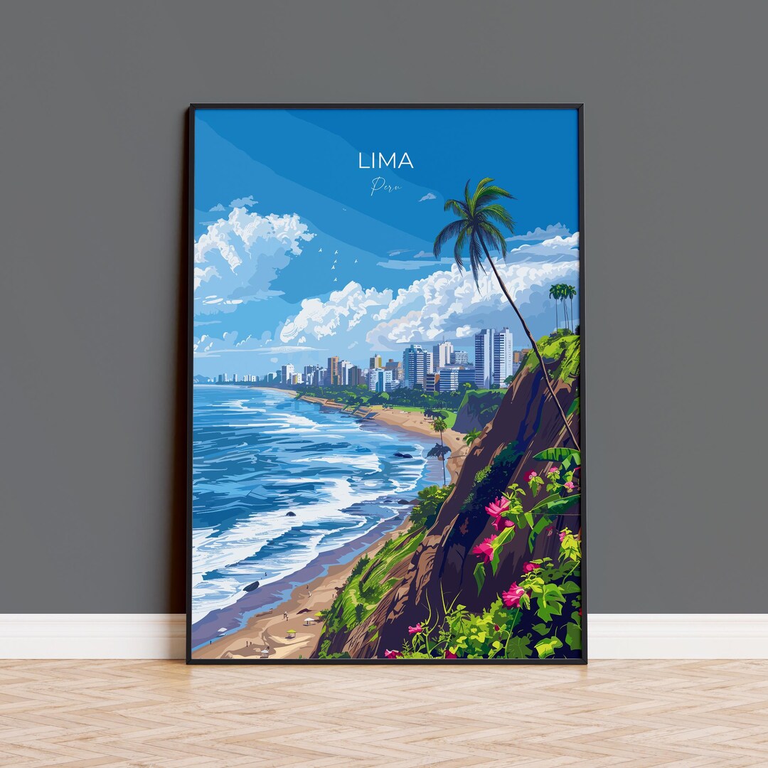 Lima Travel Poster, Travel Print of Lima, Peru Poster, Lima Wall Art ...