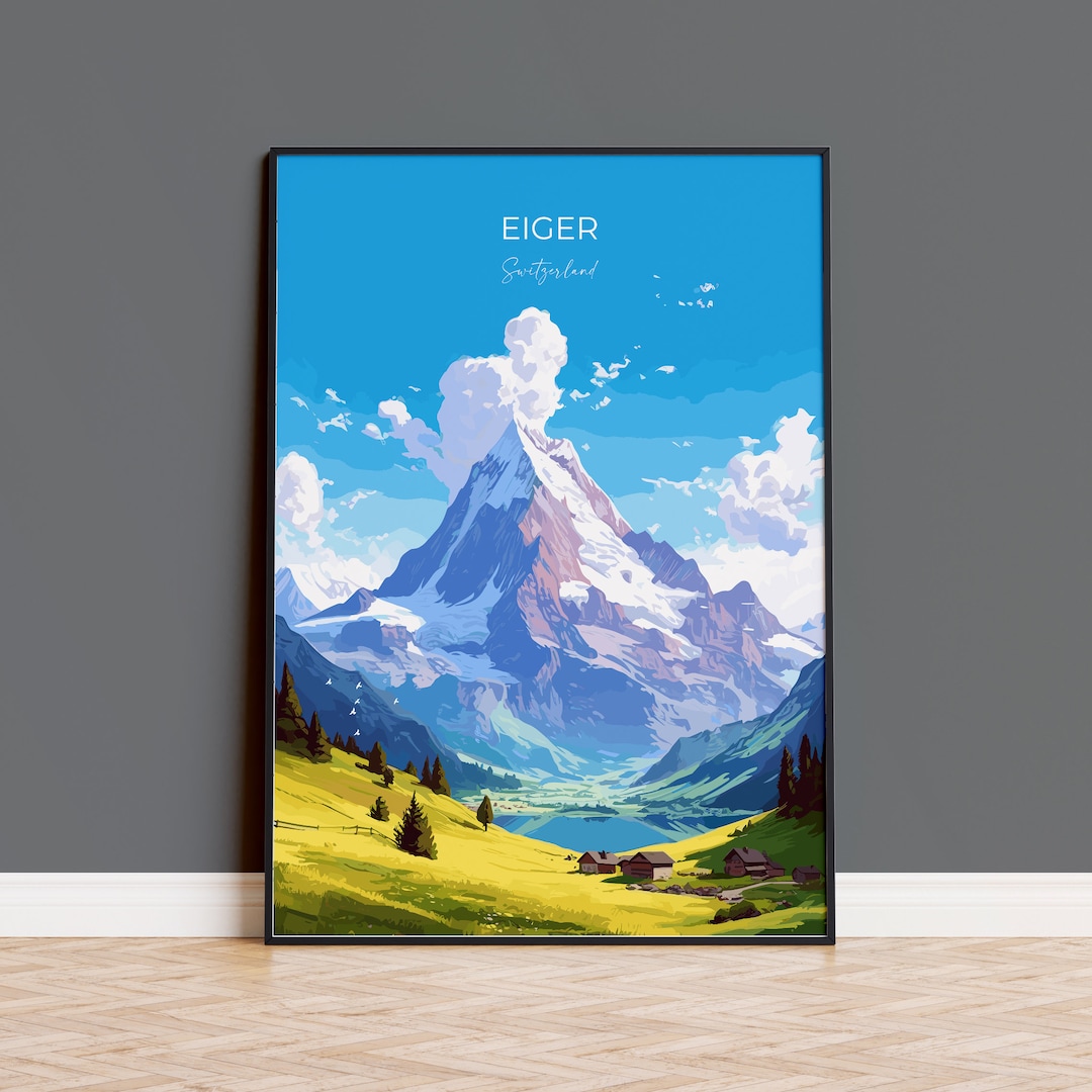 Eiger Travel Print, Travel Poster of Eiger, Switzerland, Eiger Art ...