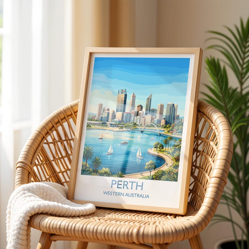 Perth Australia Print, Western Australia Wall Art, Swan River Travel ...