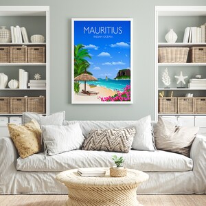 Mauritius Travel Poster Wall Art, Travel Print of Mauritius, Indian ...