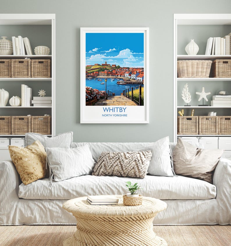 Whitby Travel Print, Travel Poster of Whitby, Yorkshire Gift, England ...