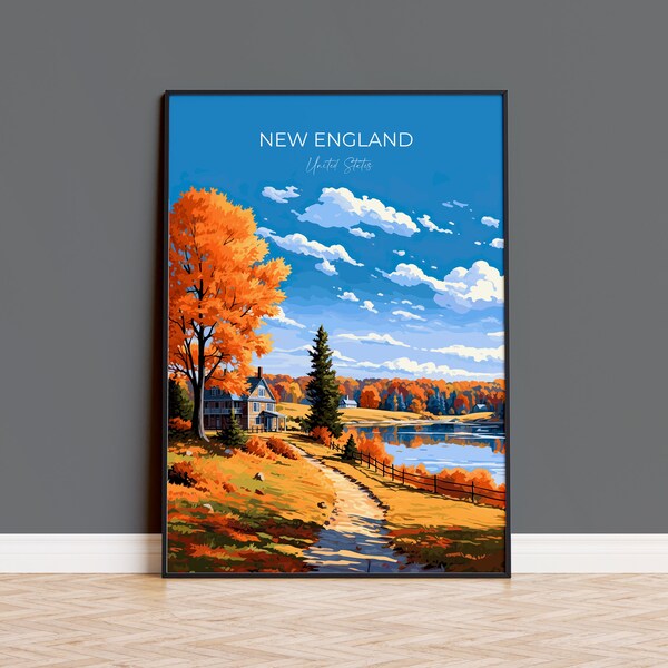 New England Poster - Etsy