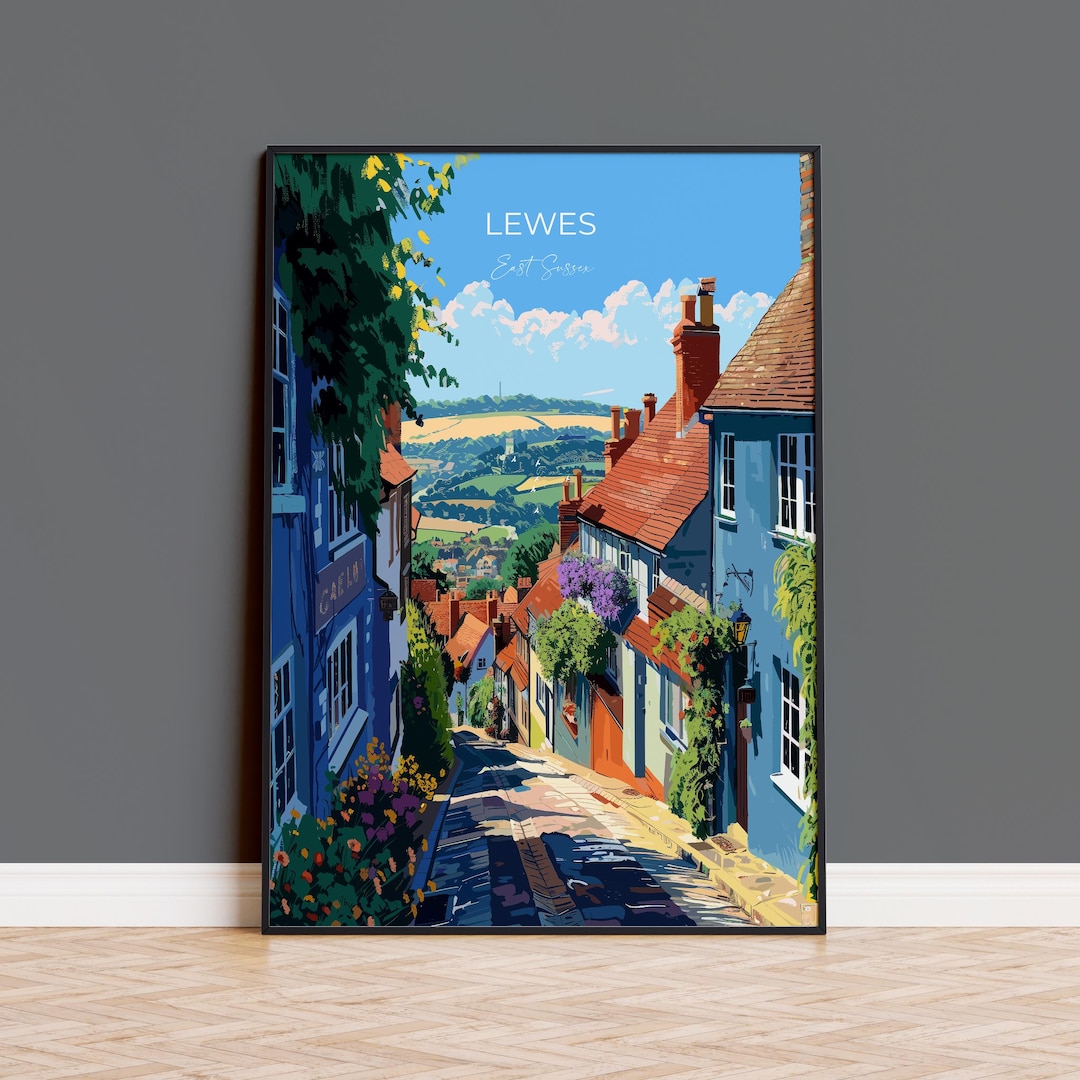 Lewes Travel Print Wall Art, Lewes Travel Poster, East Sussex, English ...