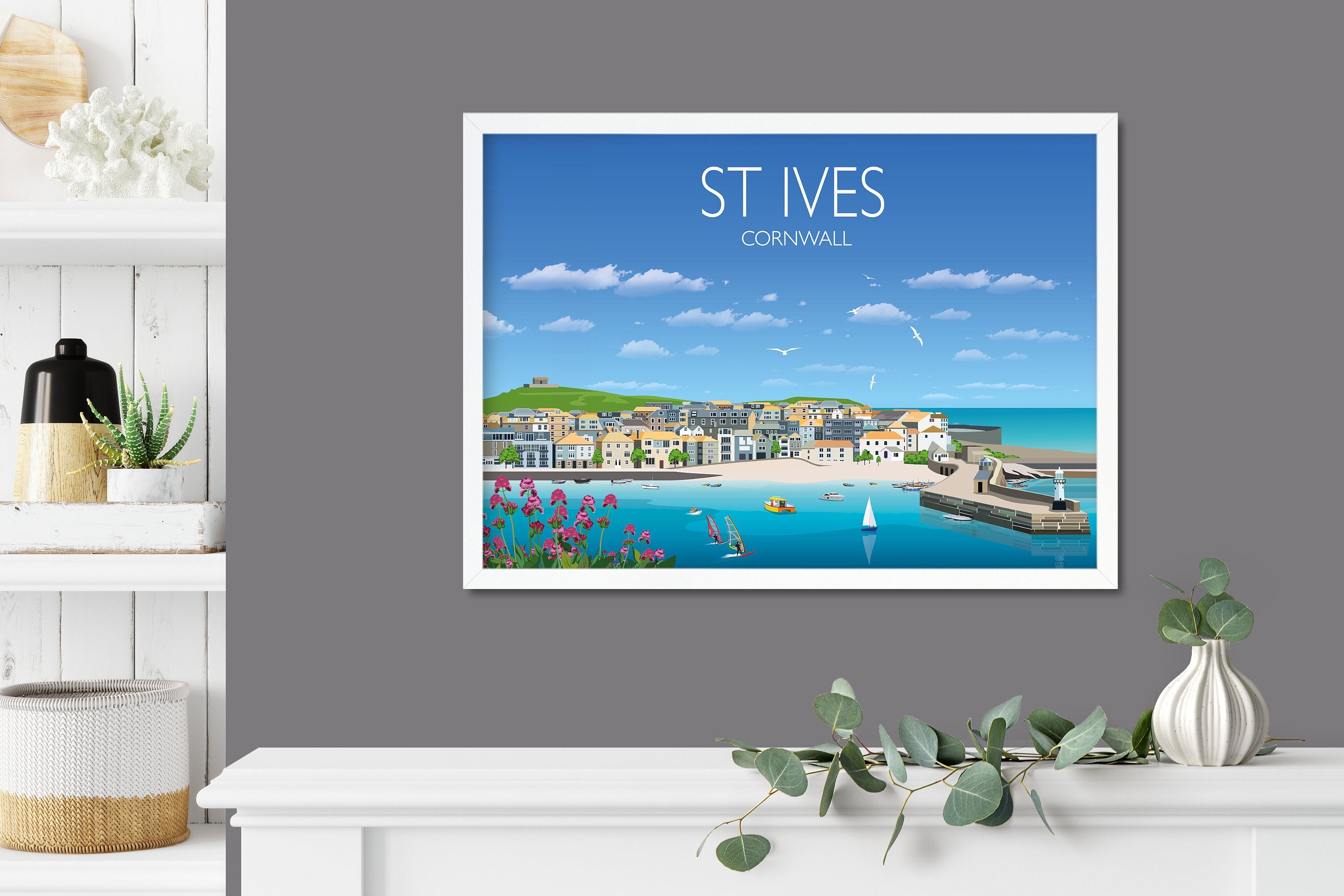 Travel Poster of St Ives Travel Print of St Ives Cornwall - Etsy