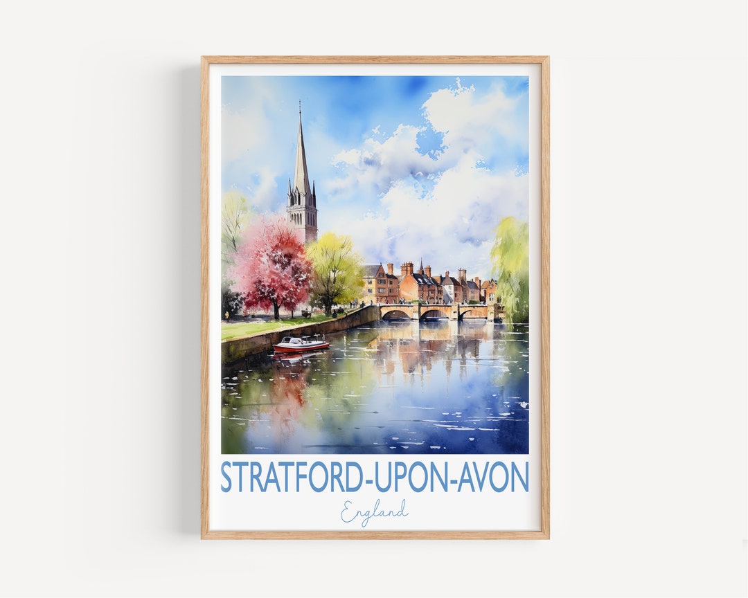 Stratford Upon Avon Poster, Travel Print of Stratford Upon Avon ...