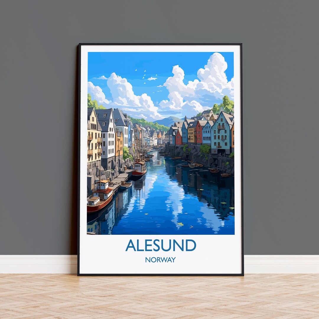 Alesund Poster, Travel Print of Alesund, Norway, Alesund Gift, Travel ...