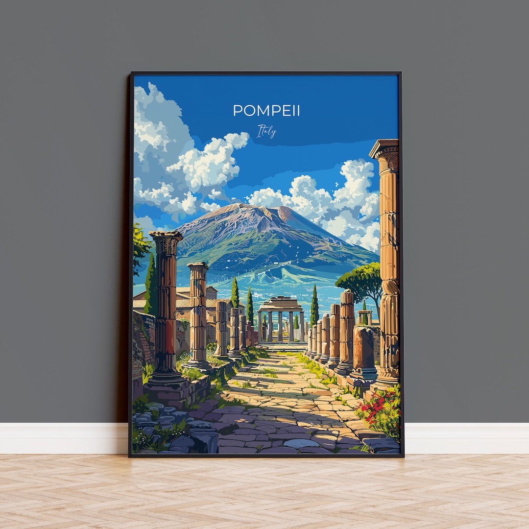 Pompeii Travel Print Wall Art, Travel Poster of Pompeii, Pompeii Art ...