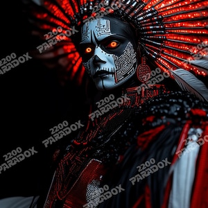 Futuristic Native American Warrior Phone Wallpaper Set | High ...