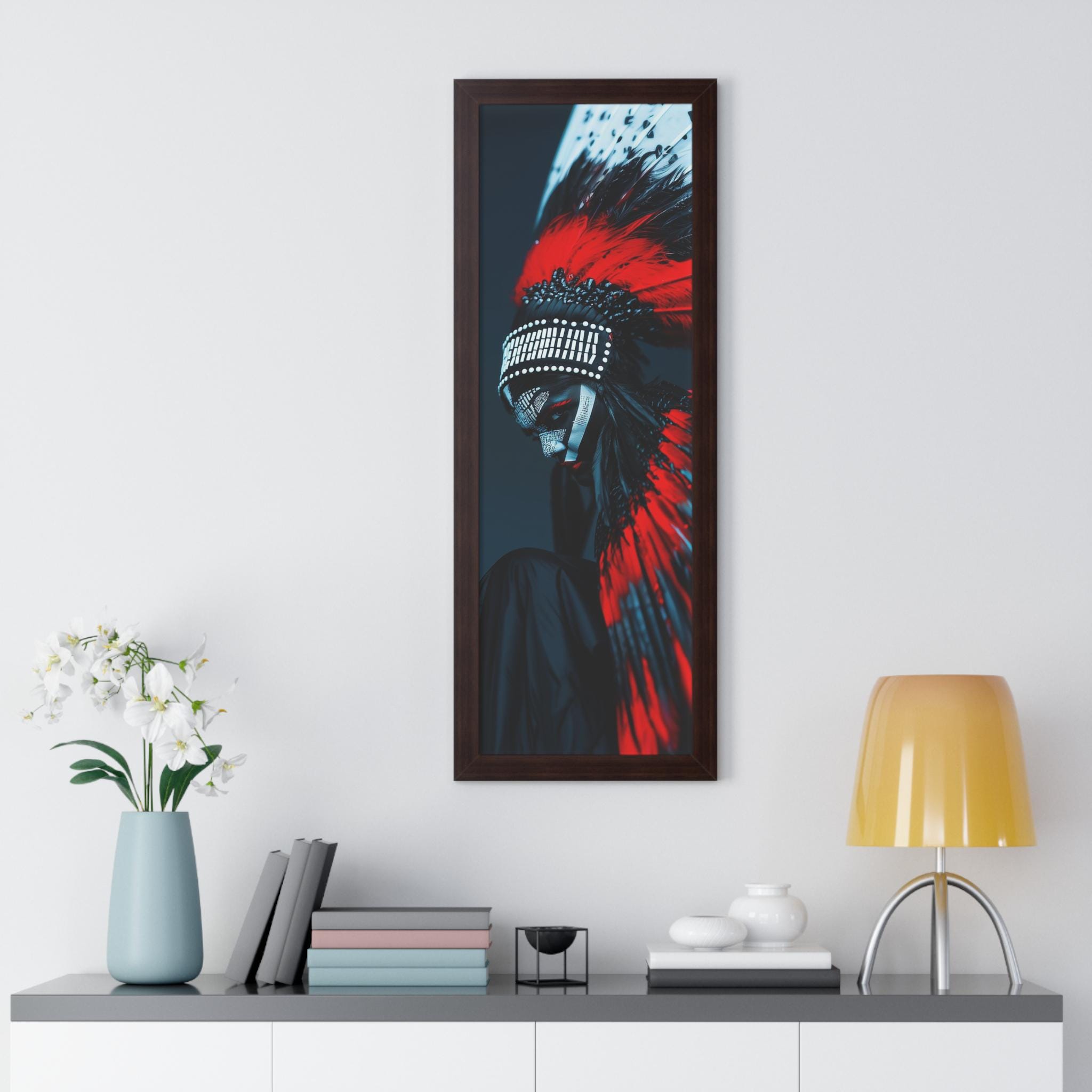 Vertical Poster, Futuristic Native American Art Wall Decor, Tribal Home ...