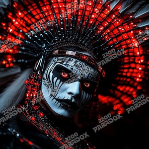 Futuristic Native American Warrior Phone Wallpaper Set | High ...