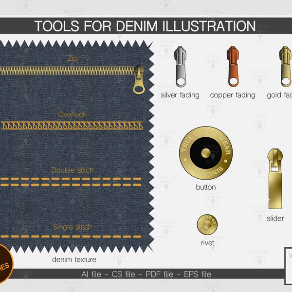 Zipper Adobe Illustrator Brushes - Etsy