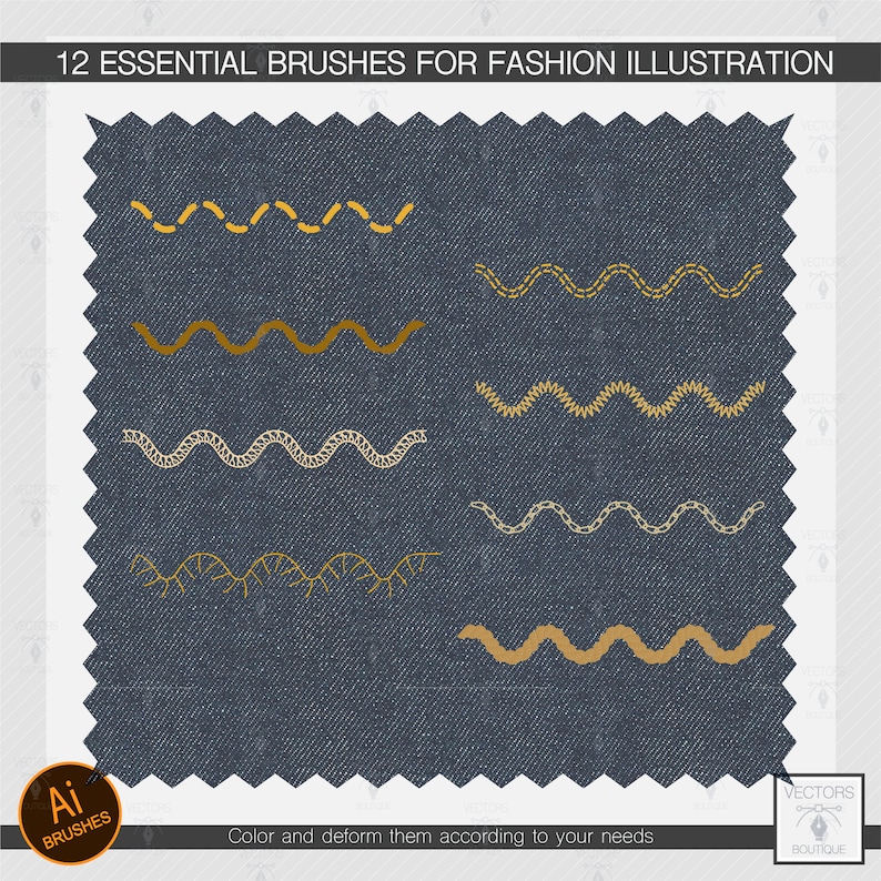 12 Essential Illustrator Brushes for Fashion Illustration. Vectors ...