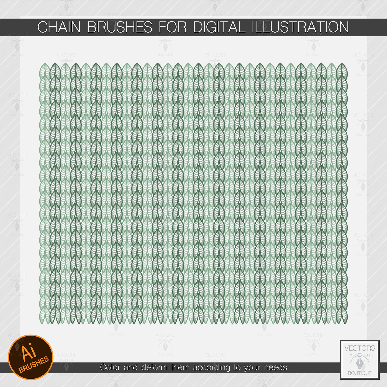 10 Illustrator Chain Brushes for Digital Illustration.vector.oval ...