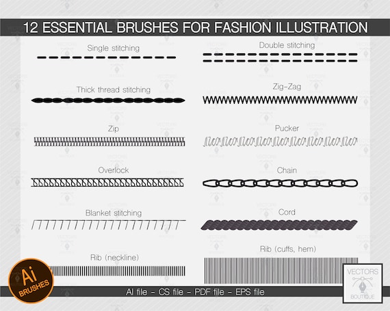 12 Essential Illustrator Brushes for Fashion Illustration. - Etsy Canada