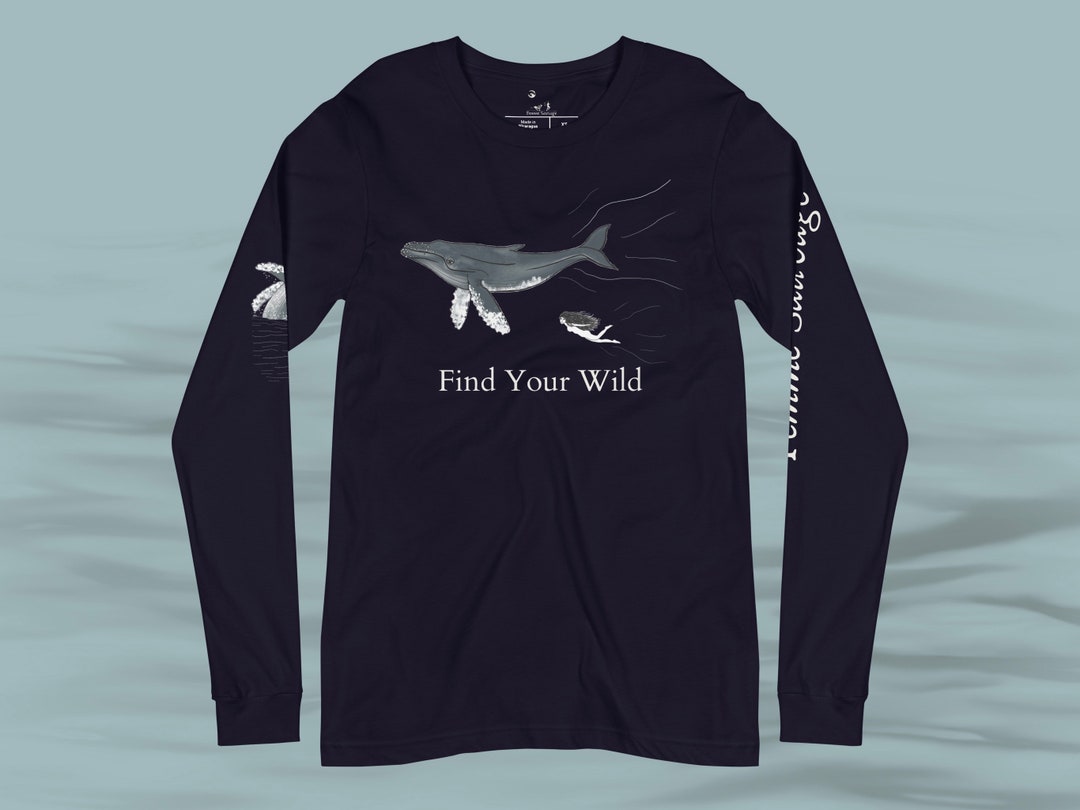 Humpback Whale Find Your Wild Long Sleeve Women’s Shirt - Etsy