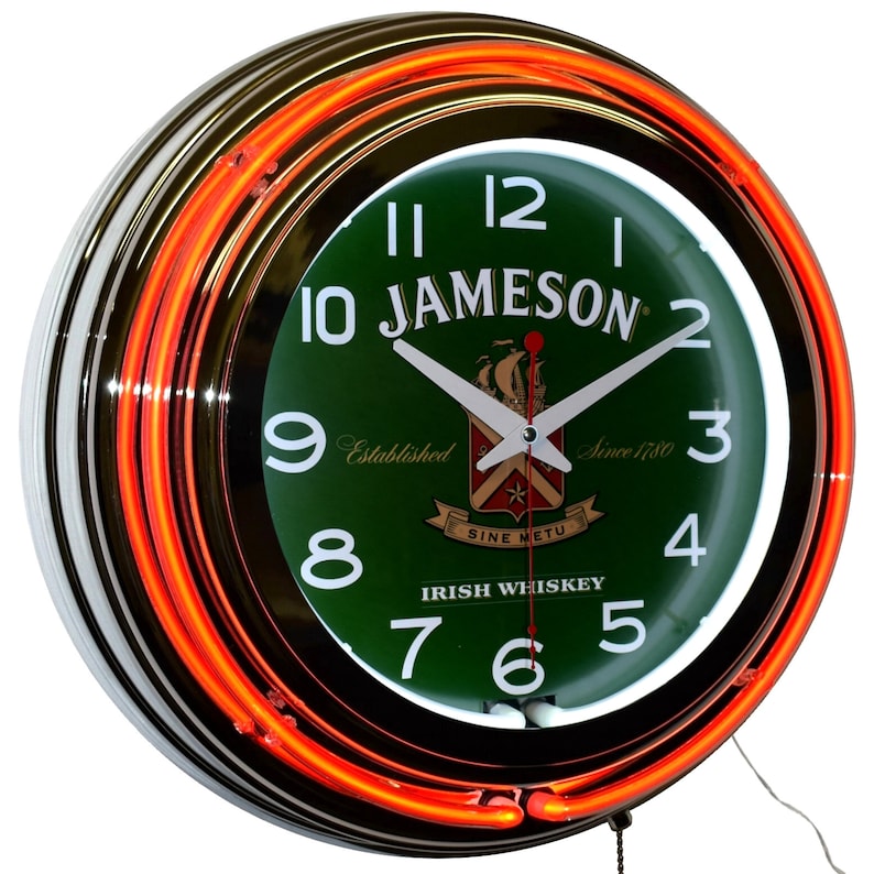 Jameson Irish Whisky Double Neon Clock Pub Bar Man Cave (14.5") - Etsy